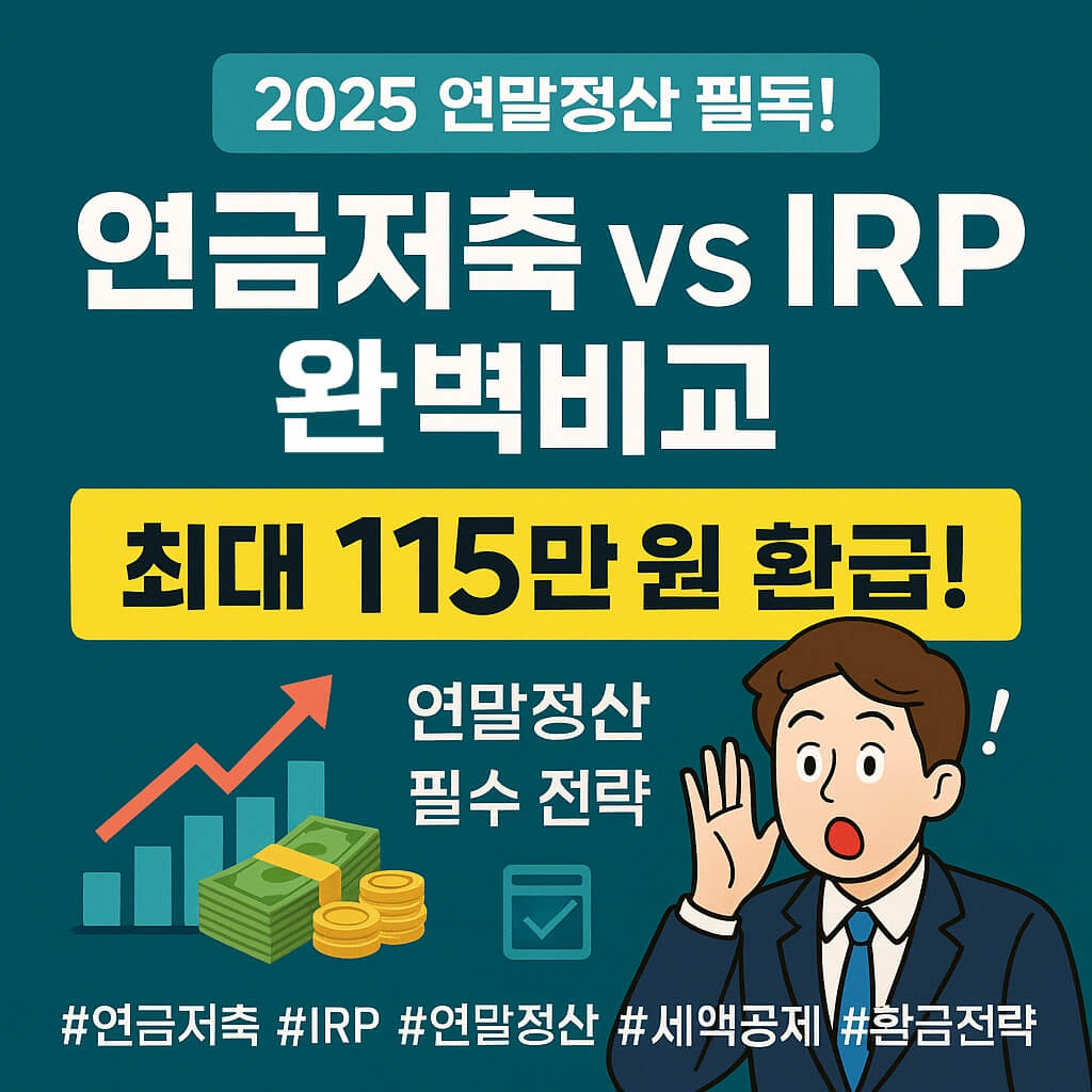 연금저축 vs IRP 세액공제 완벽 비교: 연말정산 환급액 극대화 전략 - 디지털 인사인트 매거진