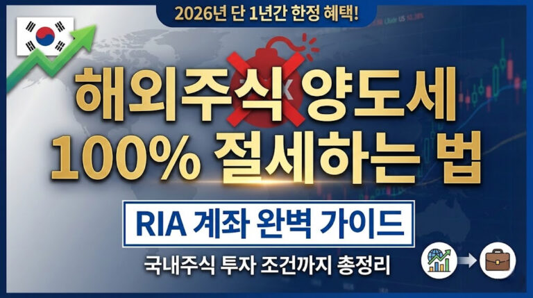 2026 RIA 계좌 완벽 가이드: 해외주식 양도세 100% 절세하는 방법 - 디지털 인사인트 매거진